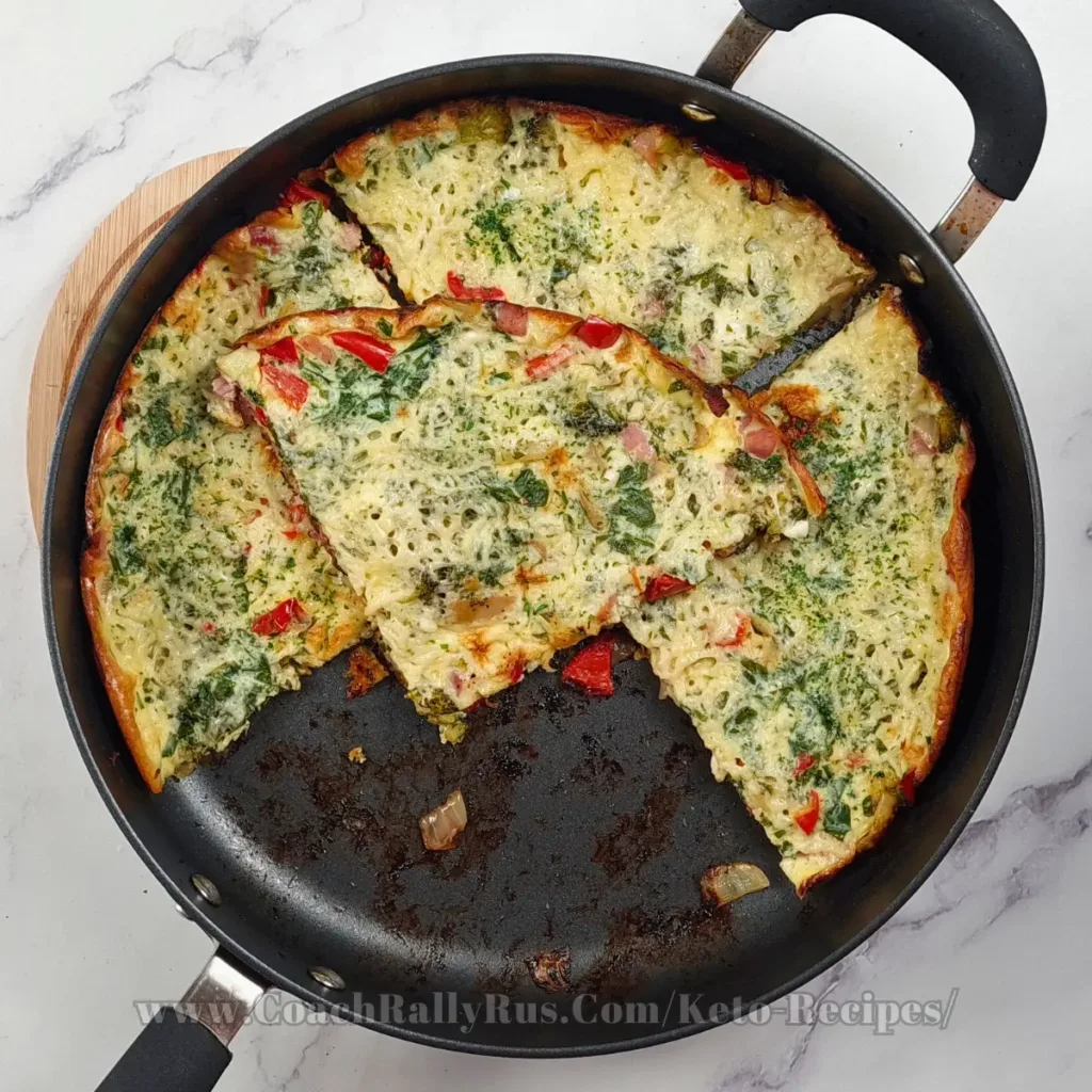 Pancetta Broccoli Cottage Cheese Frittata: High Protein Keto